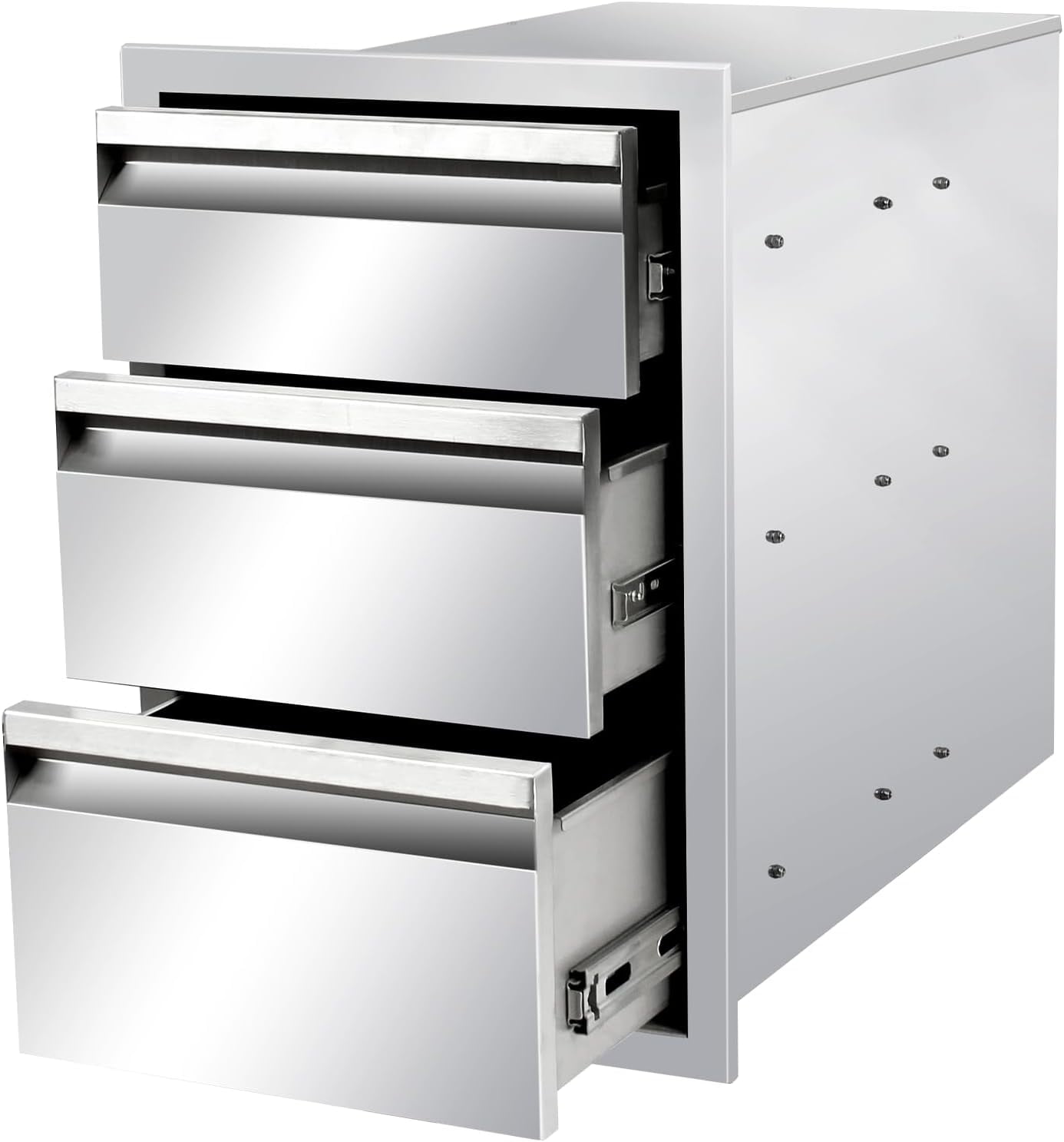Outdoor Kitchen Drawers 14" W x 21" H x 23" D Triple BBQ Drawers ...