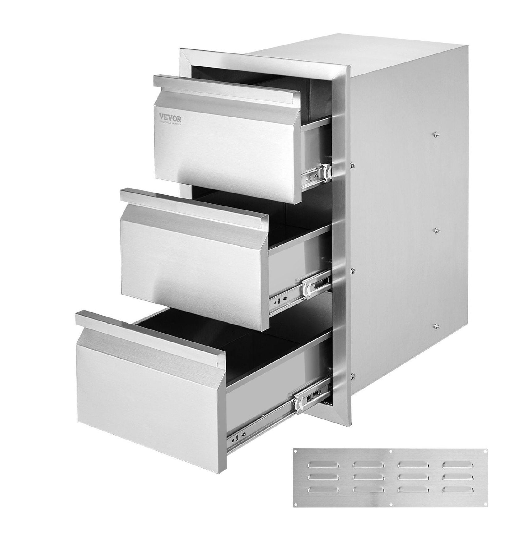 Outdoor Kitchen Drawers 15" W x 25.4" H x 19" D, Box Frame Style Flush ...
