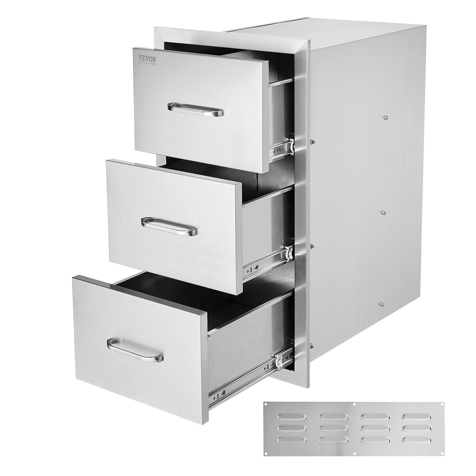 Outdoor Kitchen Drawers 16" W x 28.5" H x 20.5" D, Flush Mount Triple ...