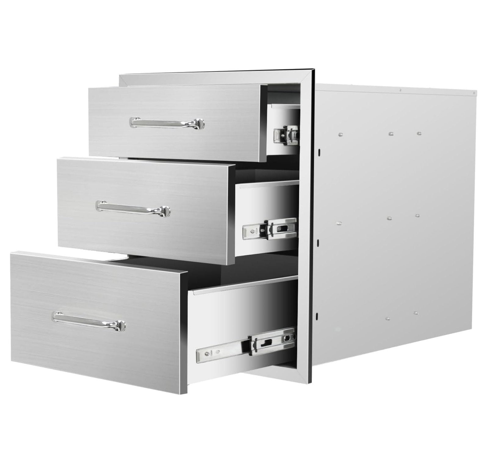 Outdoor Kitchen Drawers 18" W x 21" H x 23" D Flush Mount Triple BBQ ...