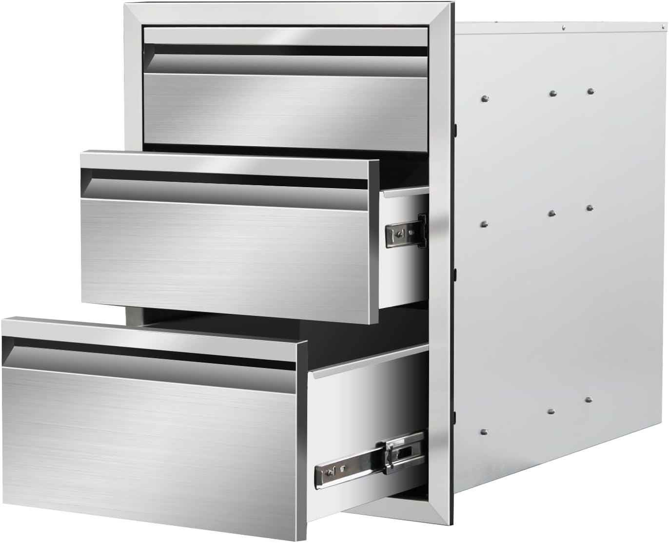 Outdoor Kitchen Drawers 18" W x 23" H x 23" D Flush Mount Triple BBQ ...