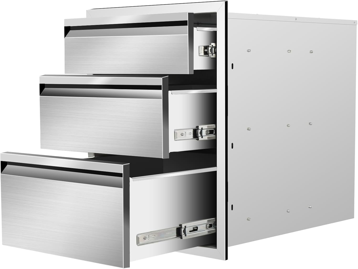 Outdoor Kitchen Drawers 18" W x 23" H x 23" D Flush Mount Triple BBQ ...