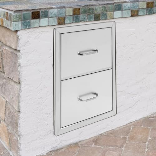 Outdoor Kitchen Drawers,Flush Mount Stainless Steel Cabinet with Handle ...
