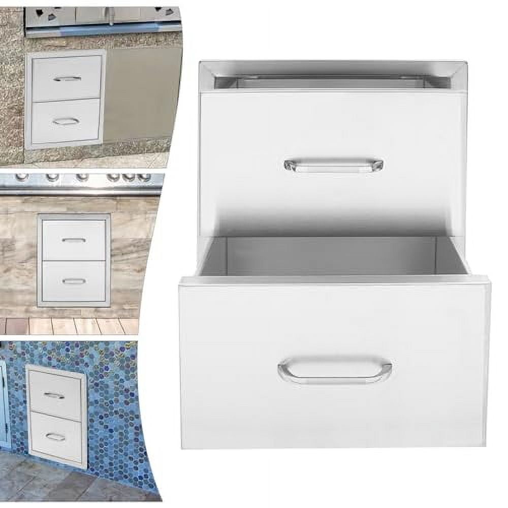 Outdoor Kitchen Drawers,Flush Mount Stainless Steel Cabinet with Handle ...