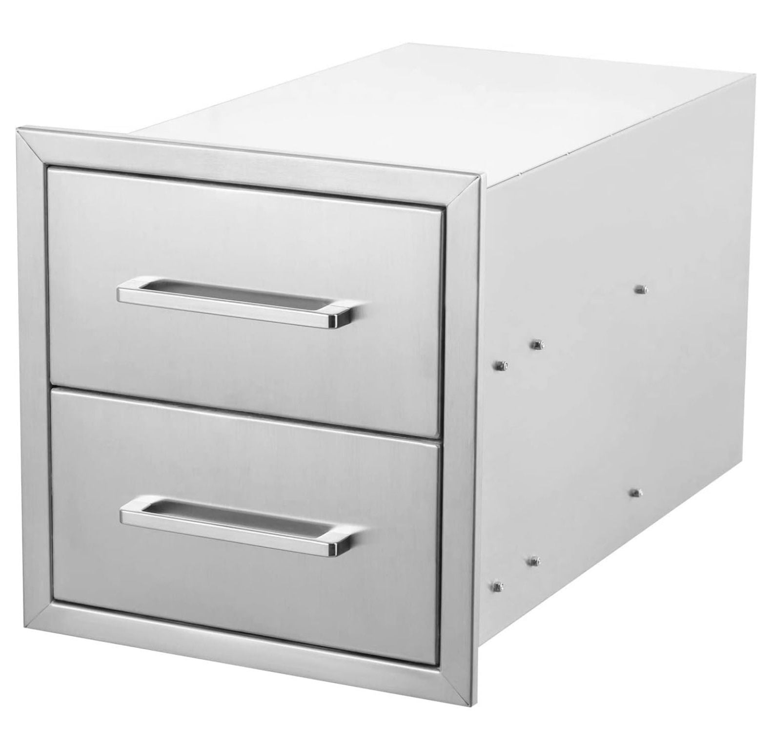 Outdoor Kitchen Drawers Stainless Steel 2-Drawer BBQ Drawer 14" W x 15 ...