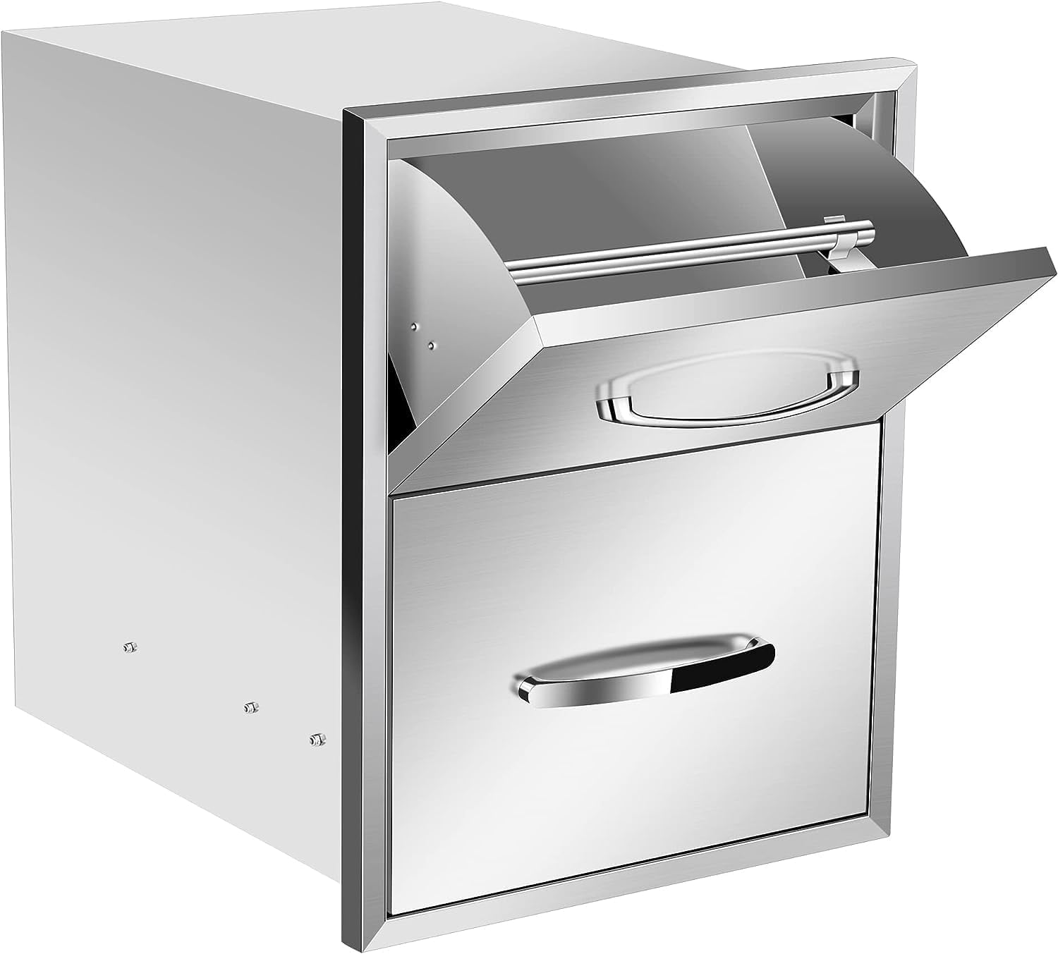 Outdoor Kitchen Drawers Stainless Steel,20W x 27H x 23D Inch Flush Mount Triple Drawers,BBQ ...
