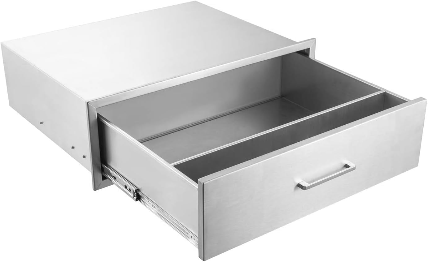 Outdoor Kitchen Drawers,Stainless Steel BBQ Single Drawer with Chrome ...
