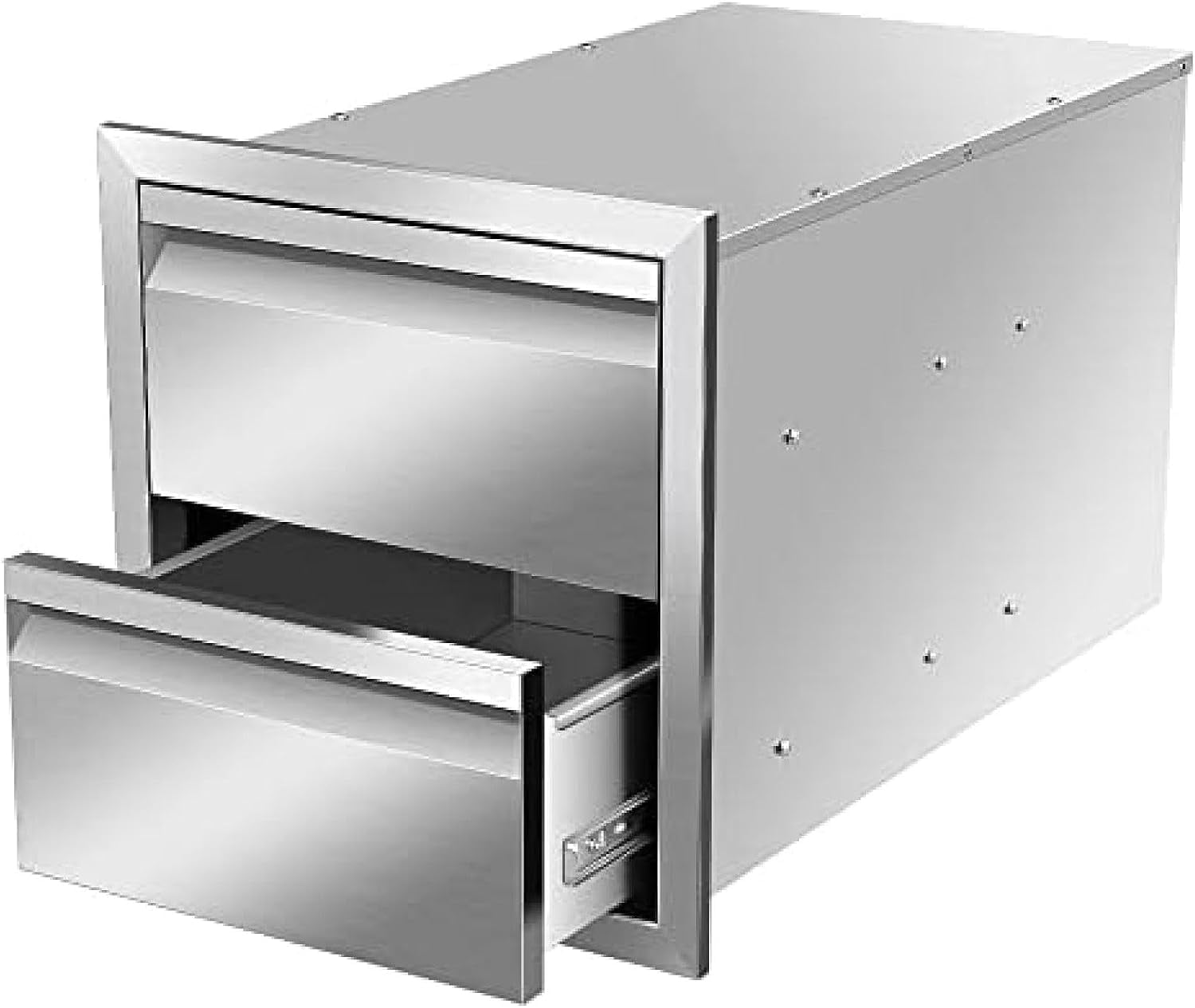 Outdoor Kitchen Drawers Stainless Steel Flush Mount BBQ Drawers Double ...