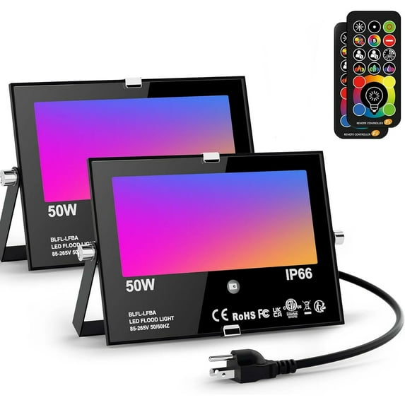 Outdoor LED Flood Light RGB Color Changing 500W Equivalent 2700k ...