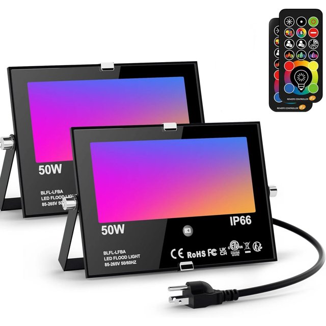 Outdoor LED Flood Light RGB Color Changing 500W Equivalent 2700k ...