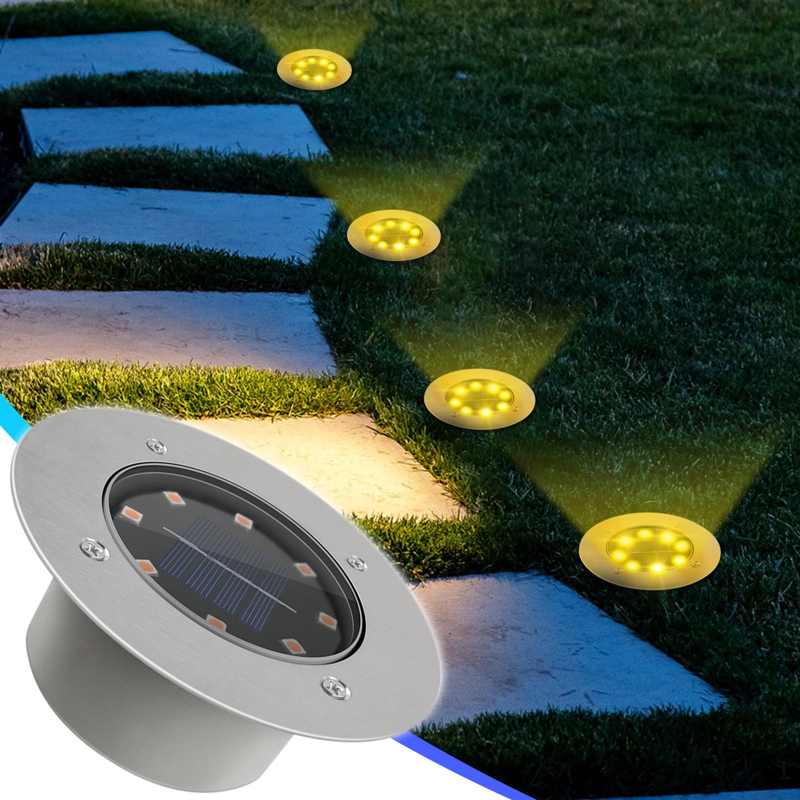 Outdoor LED Solar Garden Floor Light | Decorative Villa Pathway ...