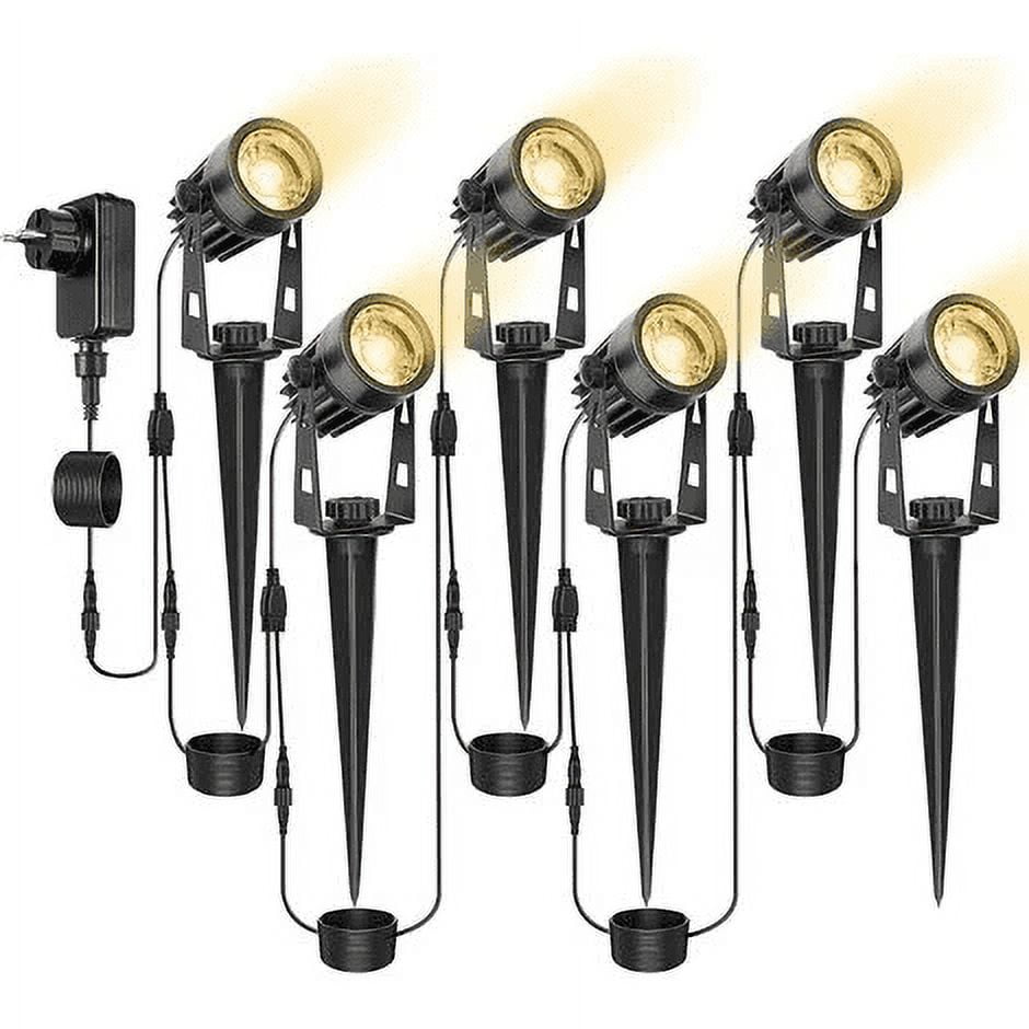 Outdoor LED Spotlight with Stake, 6 Pieces 3W Extendable Garden ...