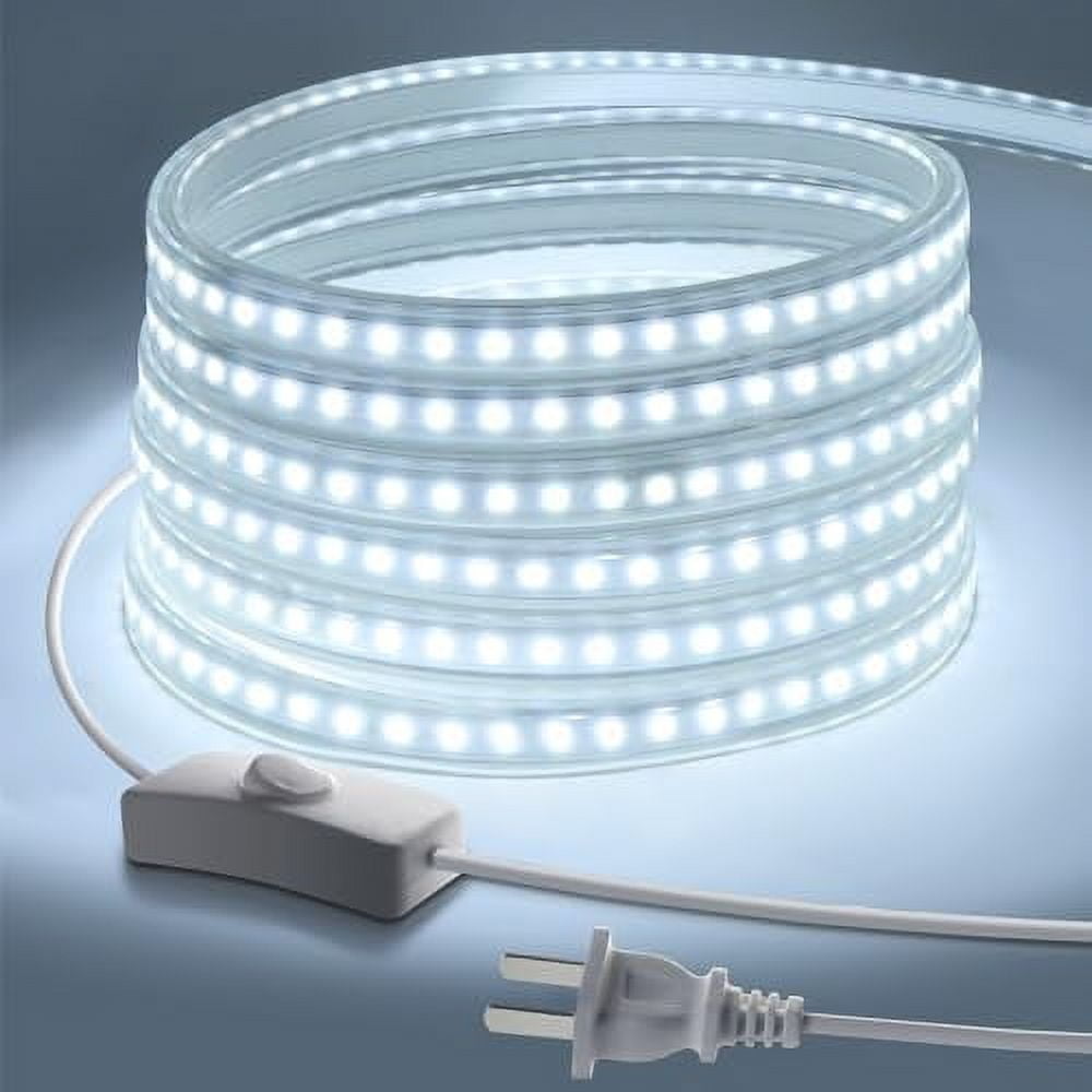 Outdoor LED Strip Lights,AC110V 65.6FT/20M LED Light Strip White,IP65 ...