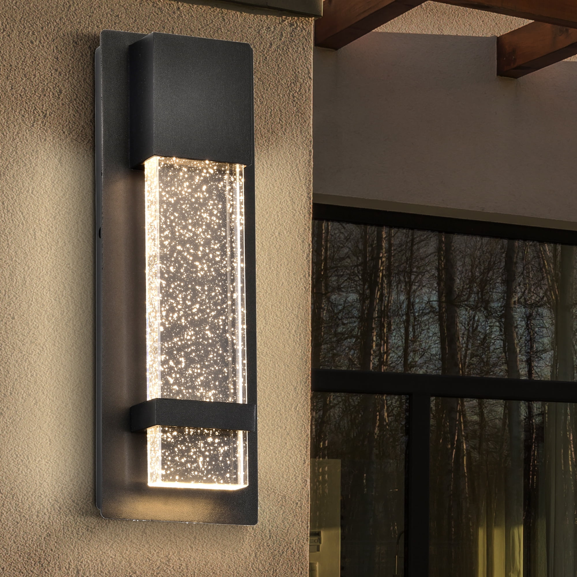 LED Outdoor Wall Light Black, Modern Porch Sconce with Integrated LED ...