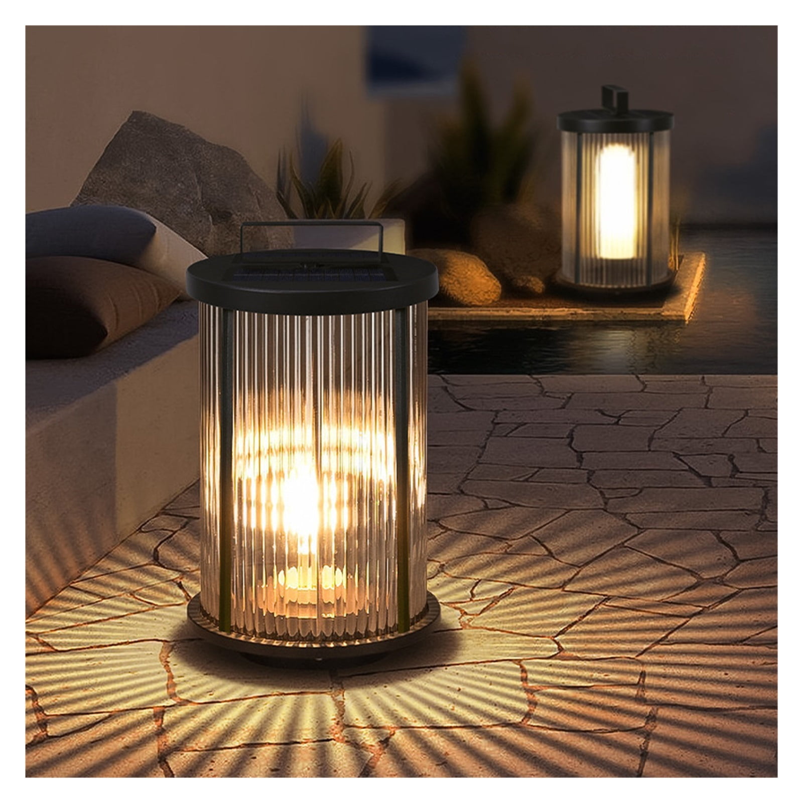 Outdoor Lamp, Solar Lantern Light Outdoor Garden Lights Lamp Courtyard ...
