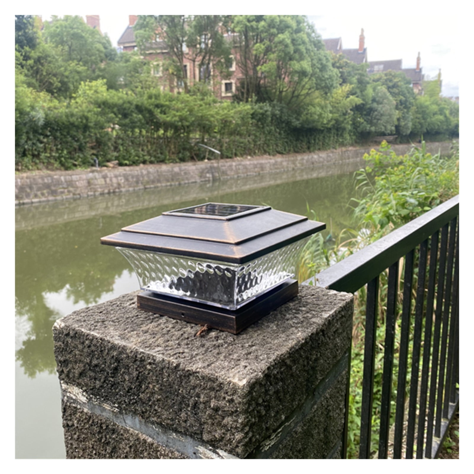 Outdoor Lamp, Solar Post Lights Waterproof Outdoor Cap Lamp for Wooden ...