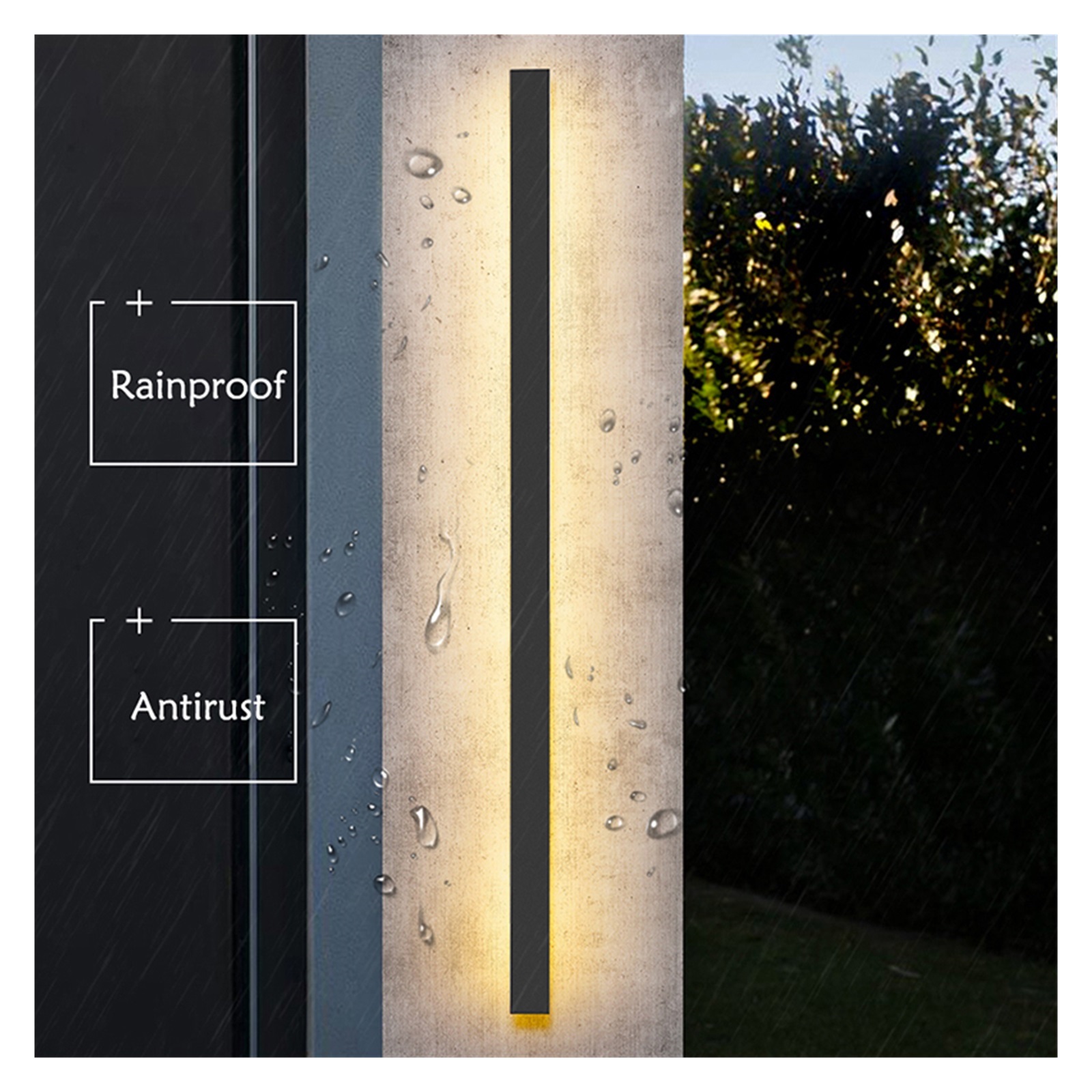 Outdoor Lamp, Waterproof outdoor wall lamp LED Long wall lamp IP65 ...