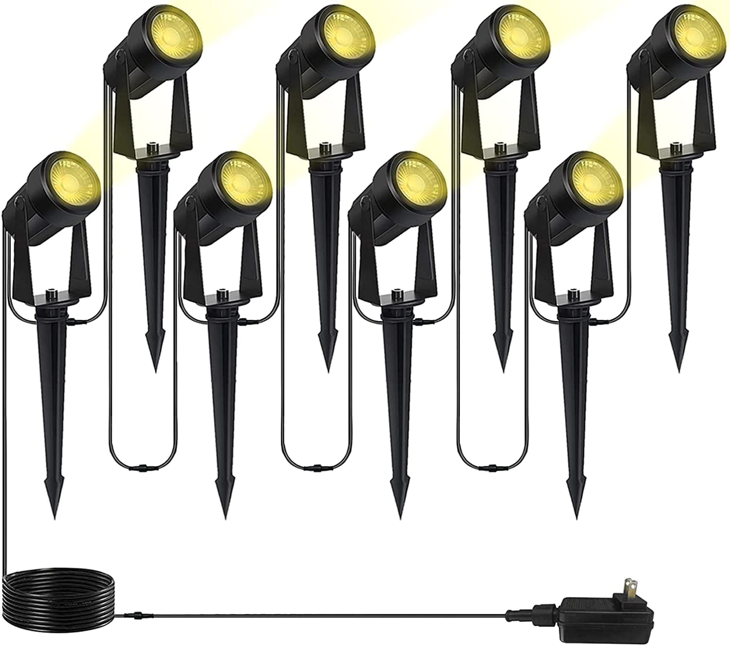 Outdoor Landscape Lighting, 4 Pack Outdoor Spot Lights with Transformer ...