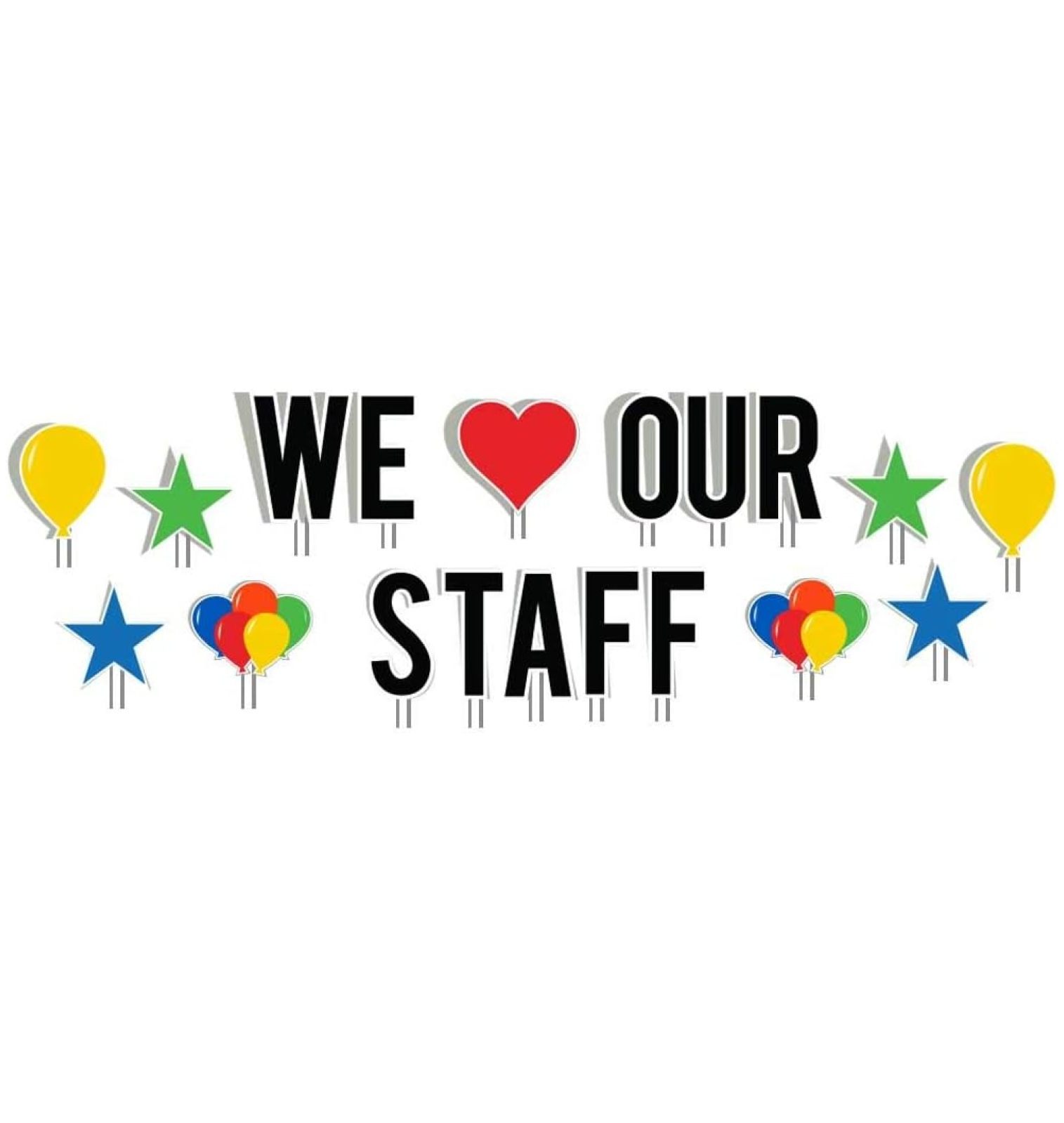 Outdoor Lawn Decorations, We Love Our Staff Yard Decorations, 19pcs ...