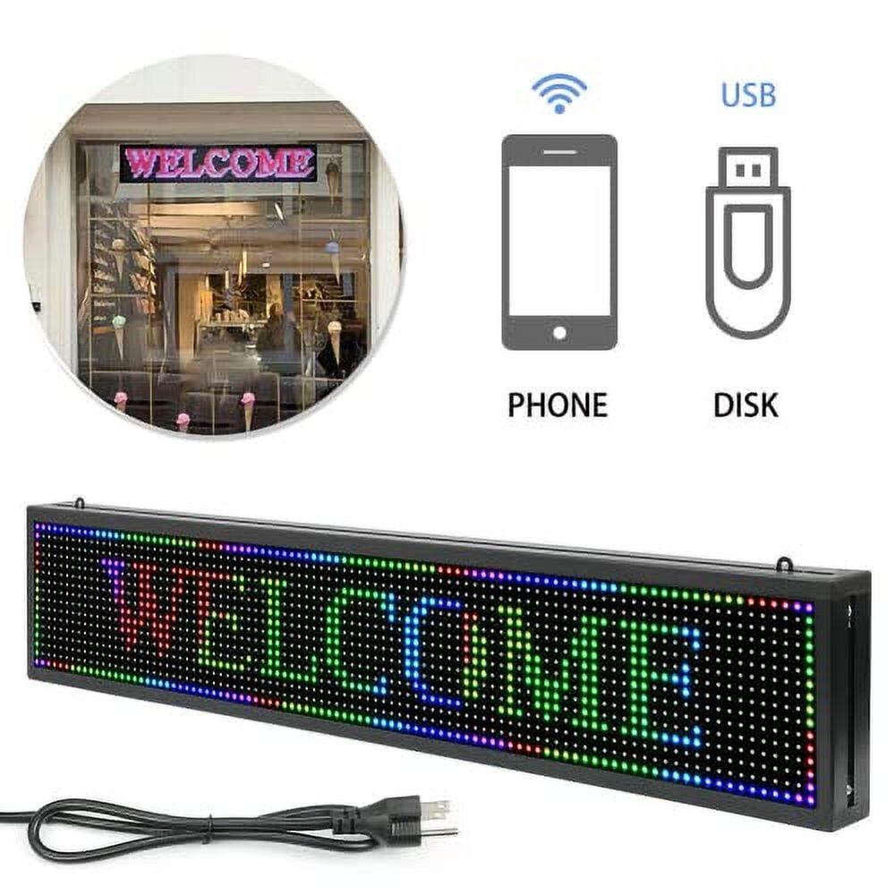 Outdoor Led Sign, Digital Sign Outdoor, LED Sign 40x8" Scrolling ...