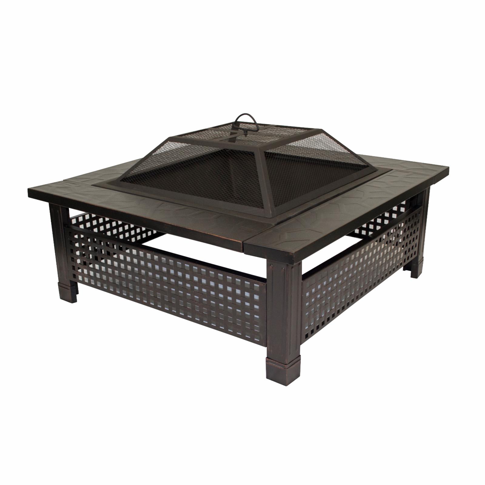 Outdoor Leisure Products 30 inch Square Steel Fire Pit with ...