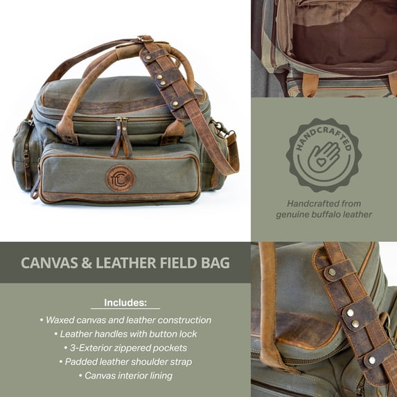 Outdoor Leisure Products Canvas and Leather Field Bag for Hunting ...