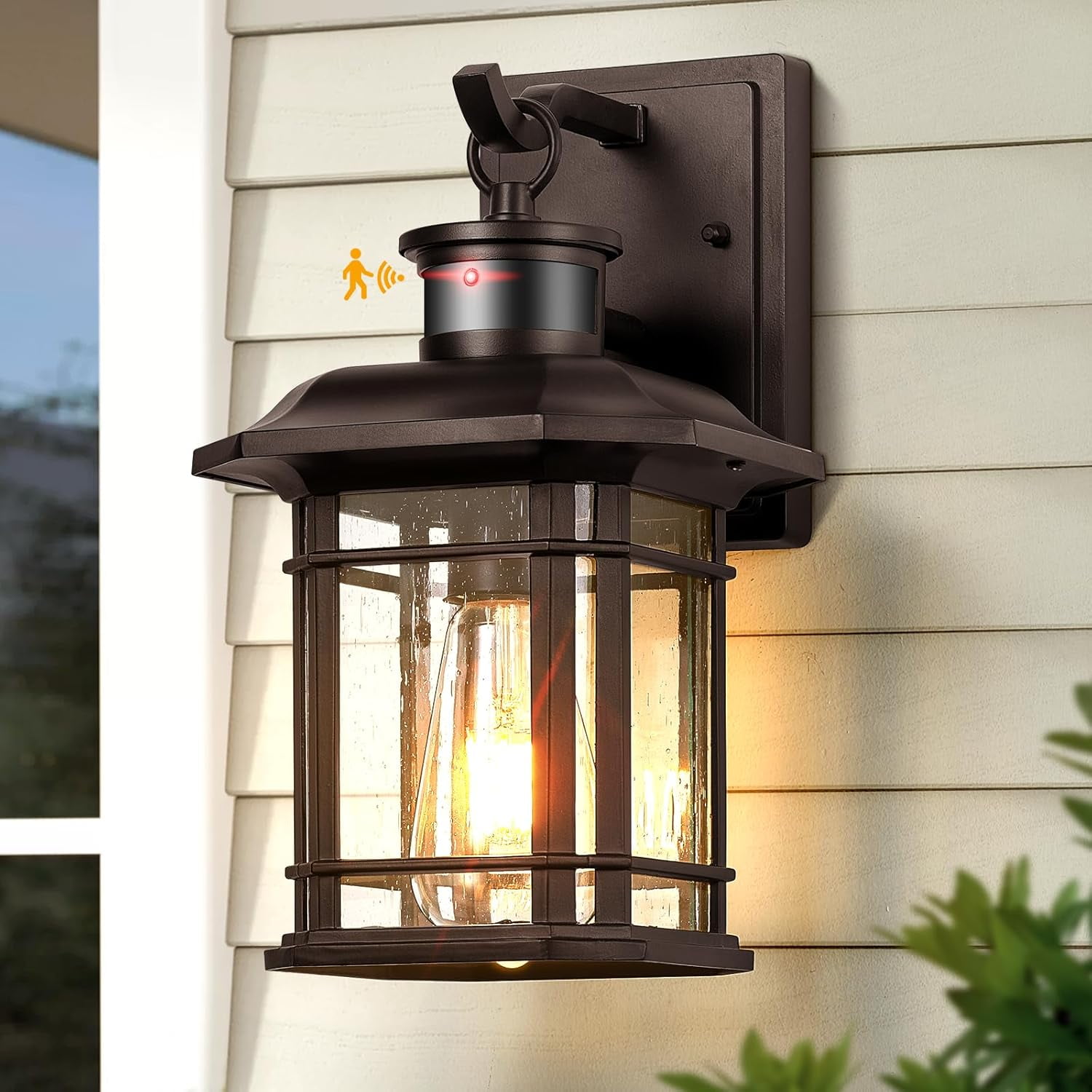 Outdoor Light Fixture With Motion Sensor, Dusk To Dawn Modern Exterior ...