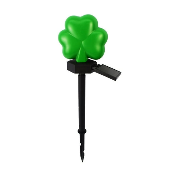 Outdoor Lighting Ground Plug Light Shamrock Shaped LED Solar Lamps Yard ...