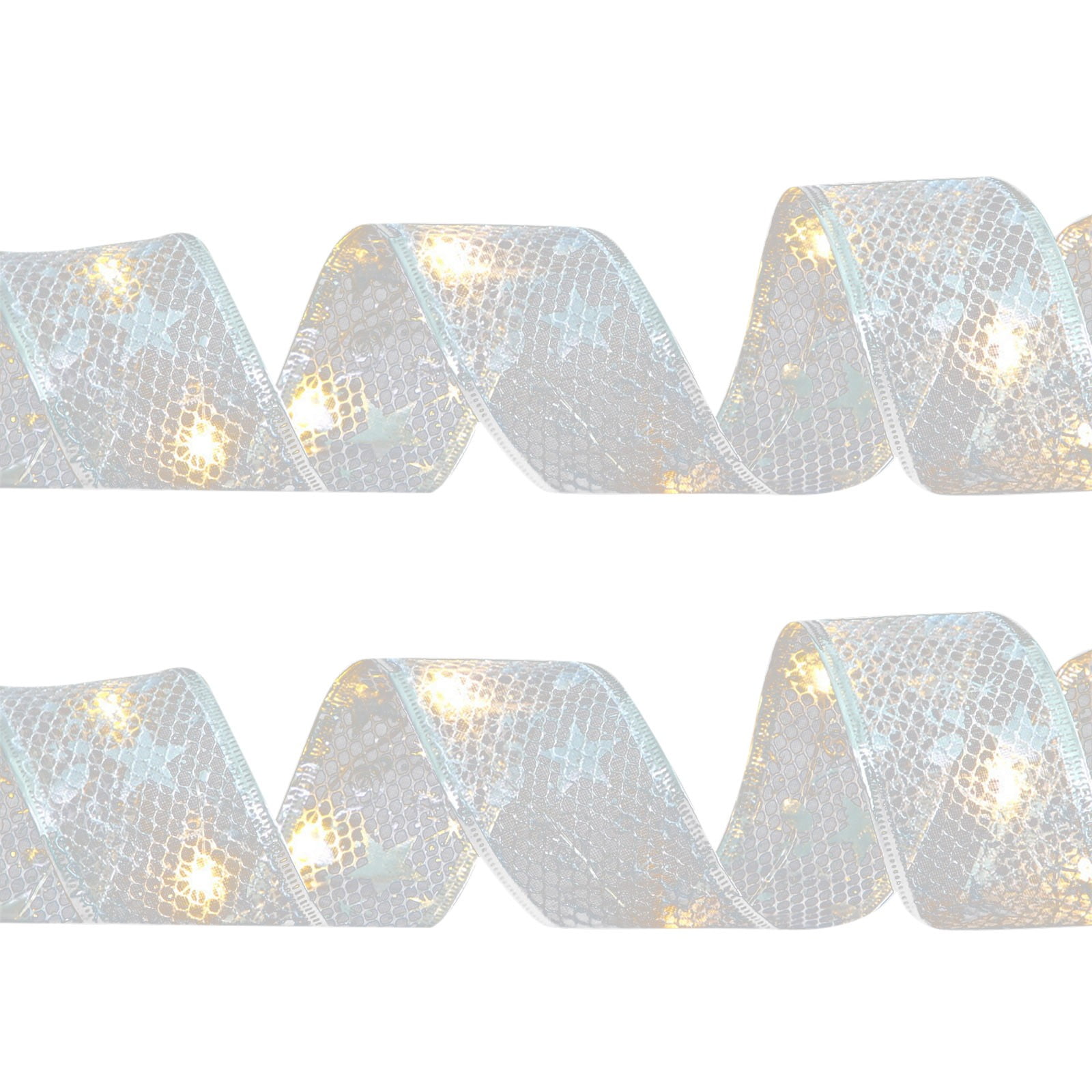 Outdoor Lights String Novelty Christmas Ribbon Fairy Lights Christmas LED Lights Double Ribbon ...