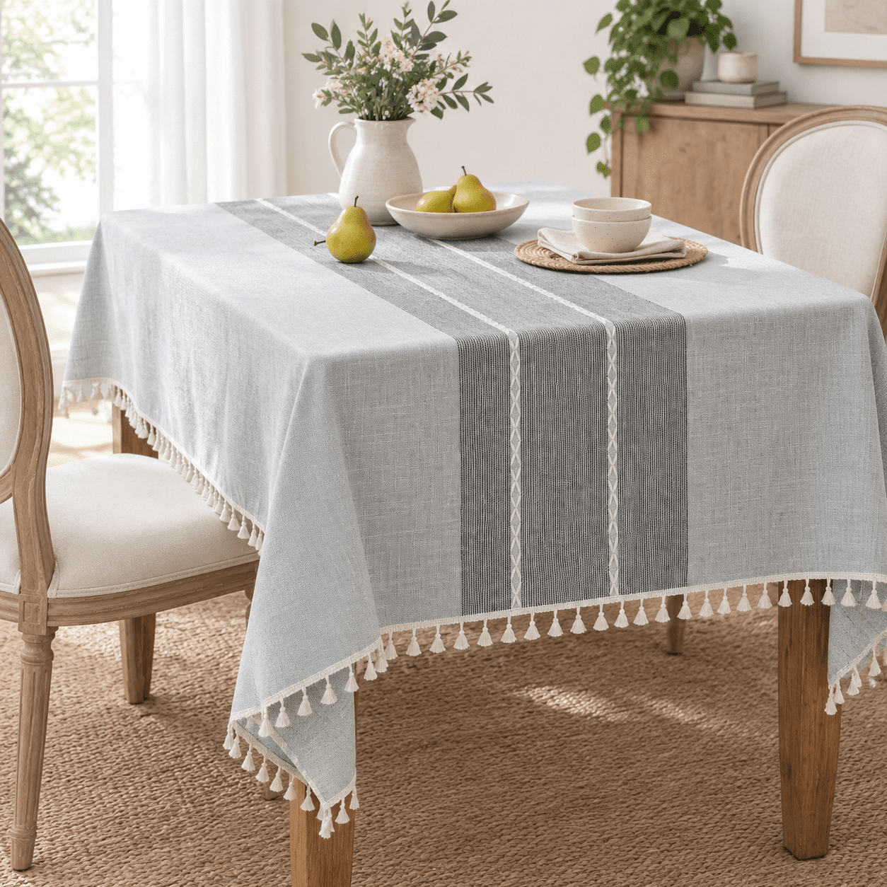 Outdoor Linen Rectangle Tablecloth With Tassel 55 X 120 Inch - Walmart.com