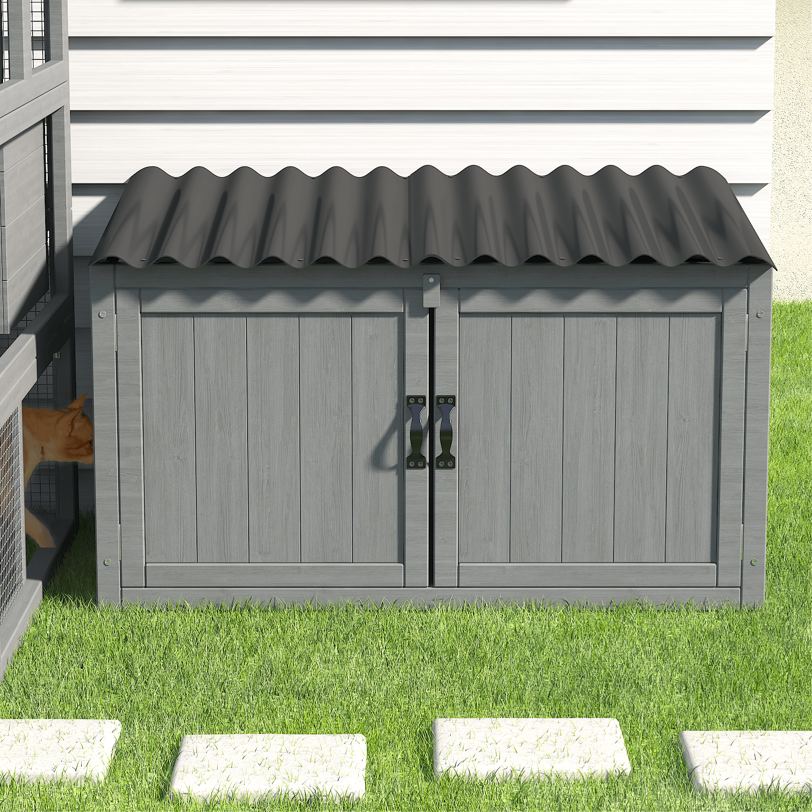 Outdoor Litter Box Enclosure Waterproof, Cat Litter Box Can Connect ...