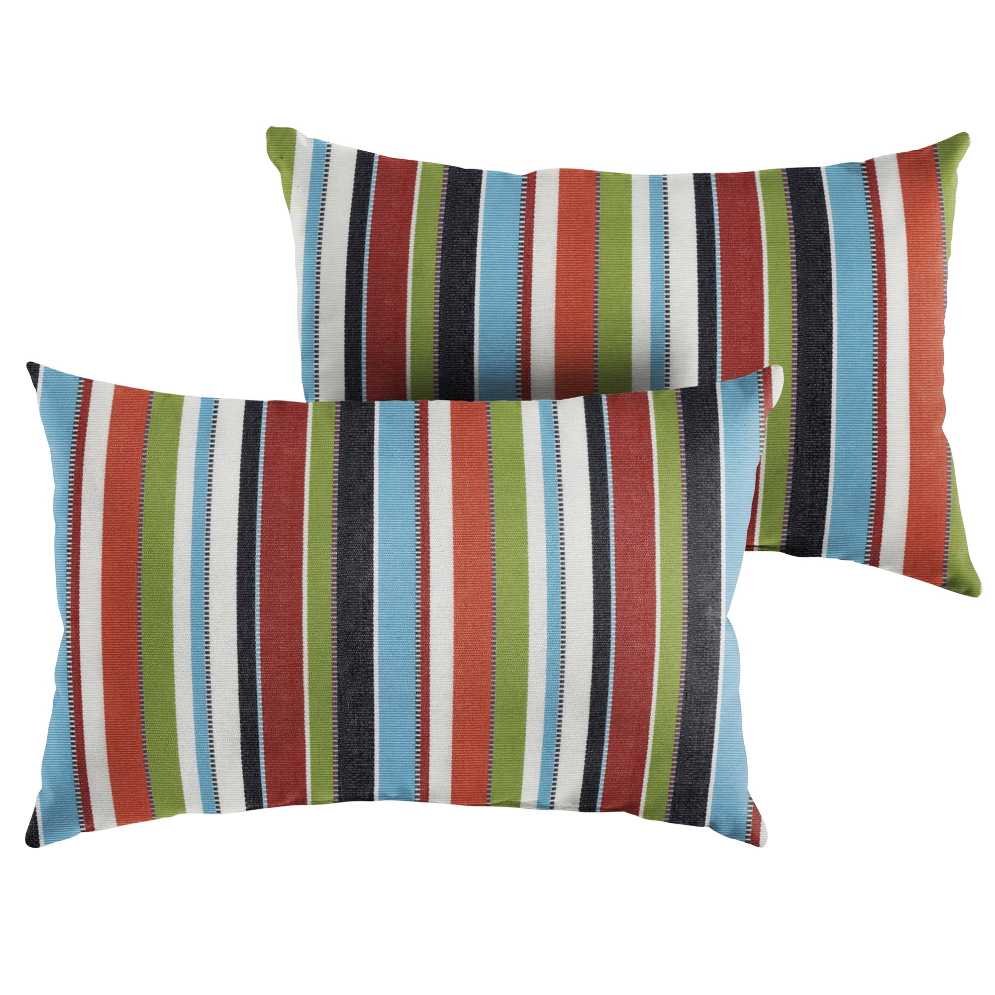 Outdoor Living and Style Set of 2 13" x 20" Rainbow Confetti Stripes ...
