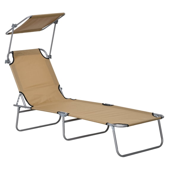 Outdoor Lounge Chair, Adjustable Folding Chaise Lounge, Tanning Chair ...
