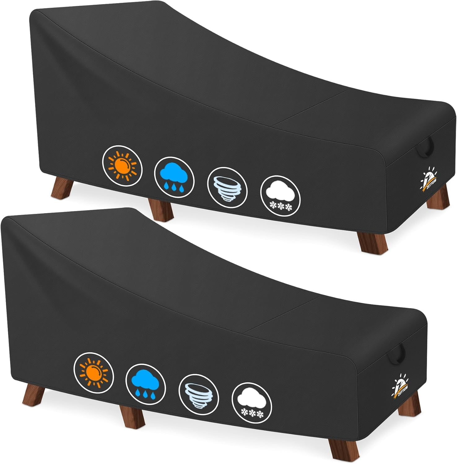 Outdoor Lounge Chair Cover 2 Pack - Waterproof Patio Chaise Lounge ...