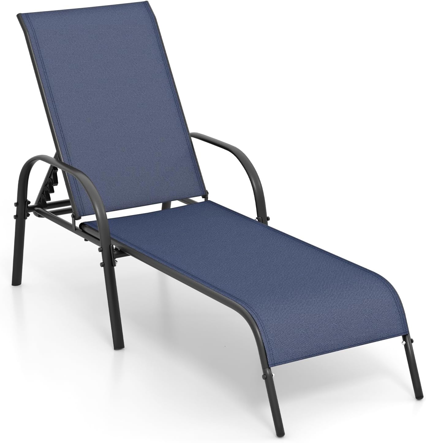 **outdoor lounge chair, patio chaise lounge with adjustable backrest ...