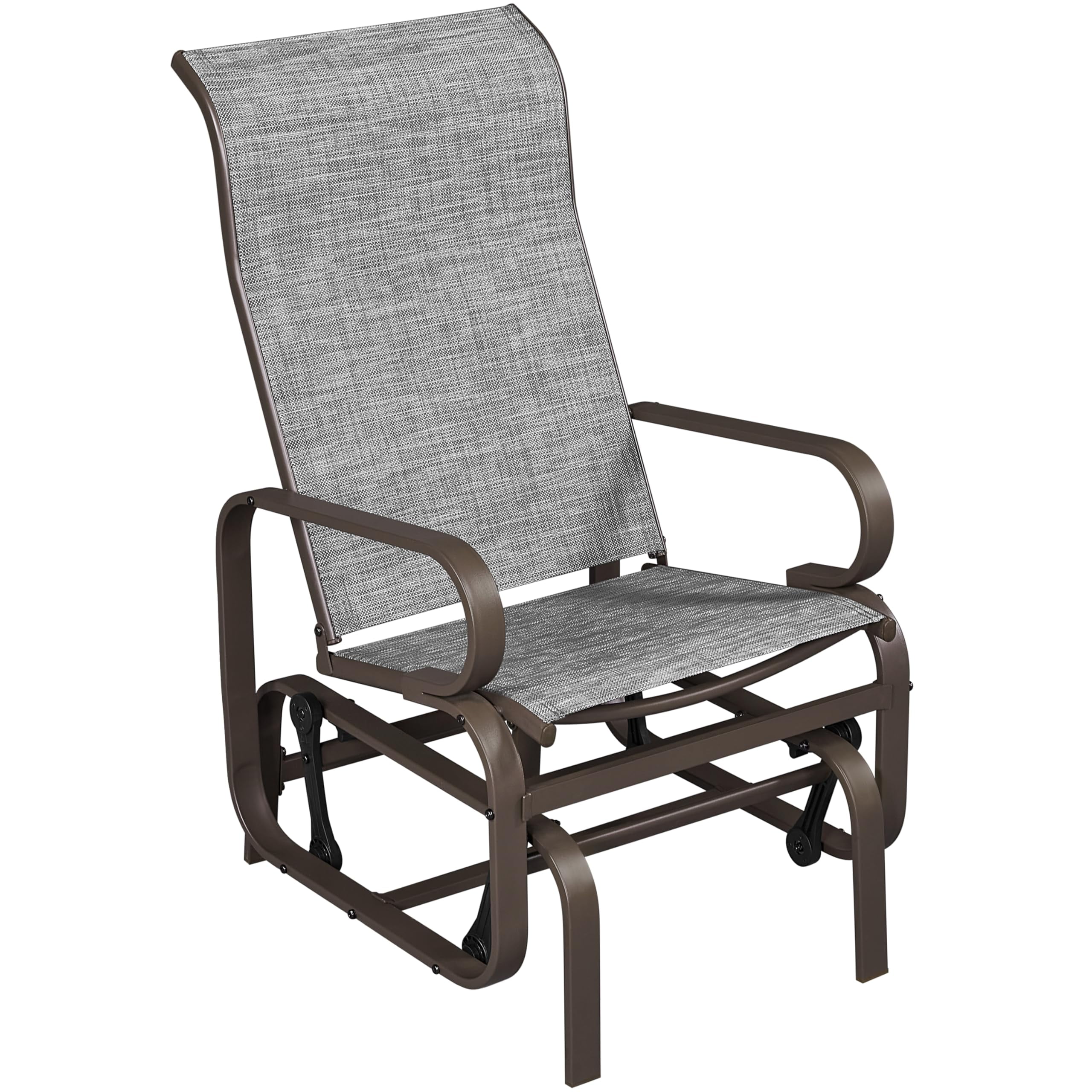 Outdoor Lounge Glider Chair, Patio Rocking Seating with Textilene ...