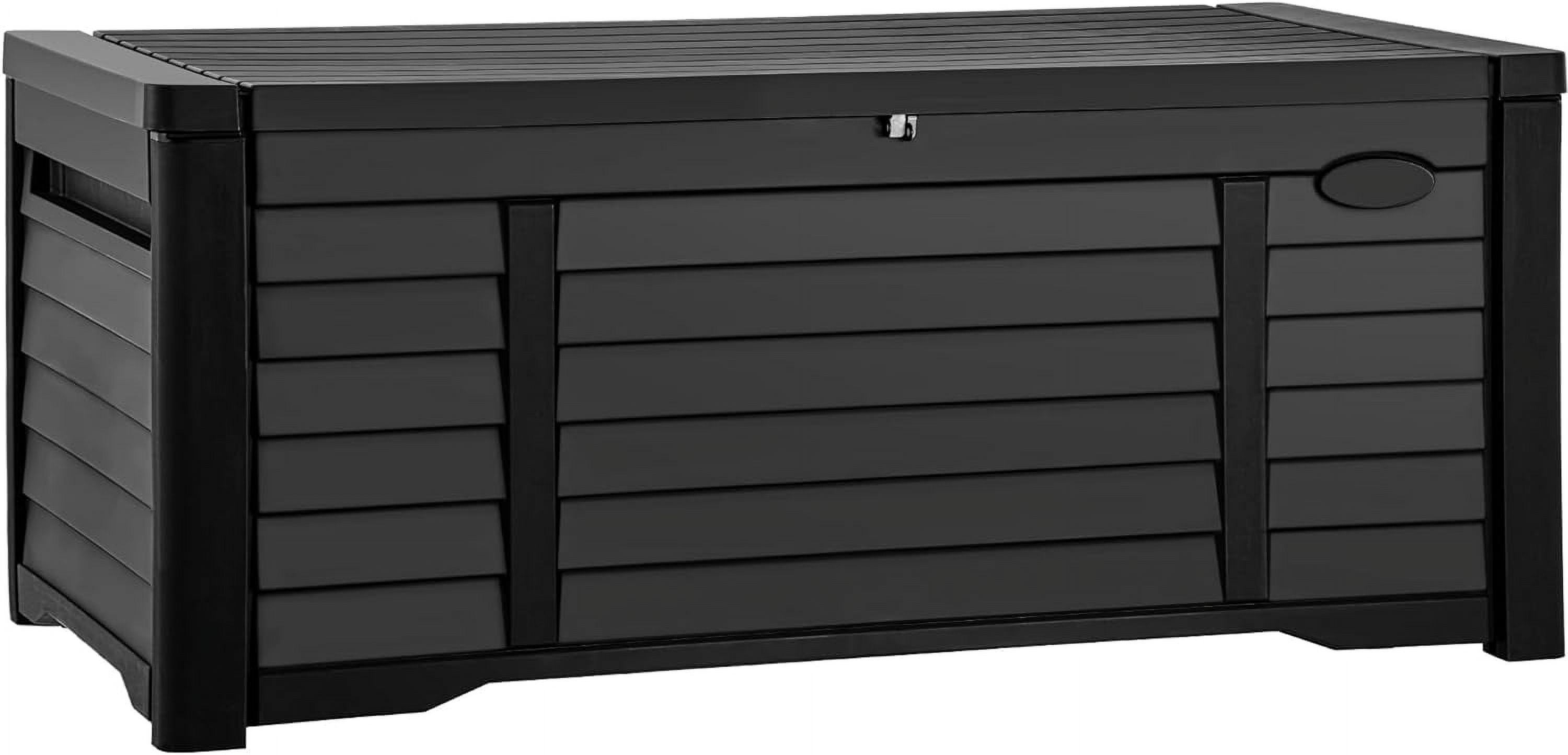 Outdoor Louver Storage Deck Box w/120 Gallon Capacity, Large Storage ...