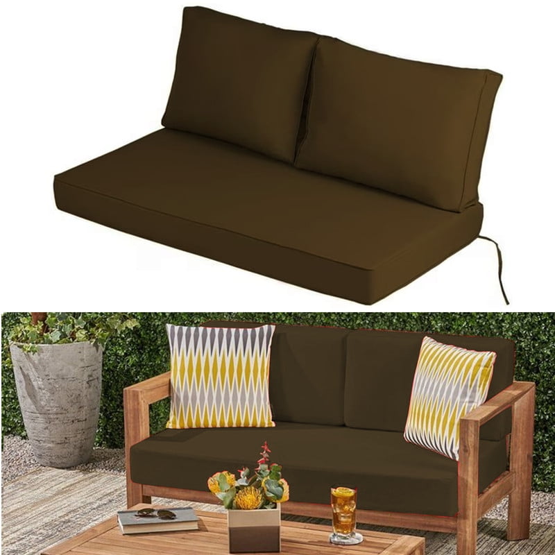 Outdoor Loveseat Cushion Set, Water Resistant chair cushion for patio ...