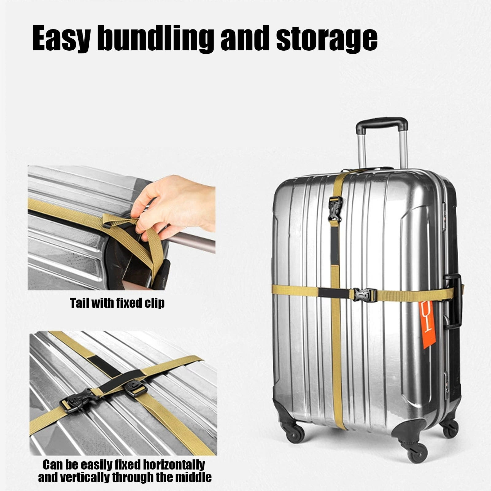 Outdoor Luggage Strap, Adjustable Fixed Straps, Double Webbing Buckle ...