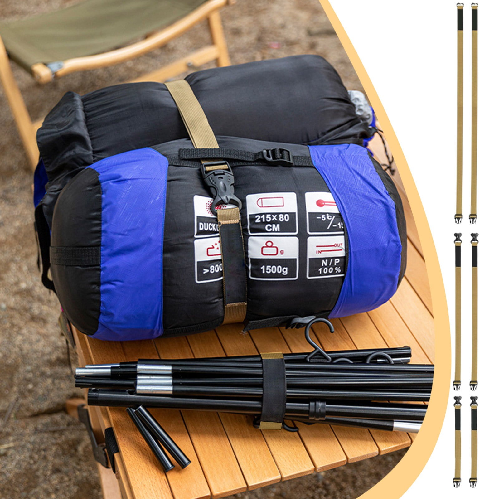 Bksdlh Outdoor Luggage Strap, Double Webbing Buckle, Adjustable and ...