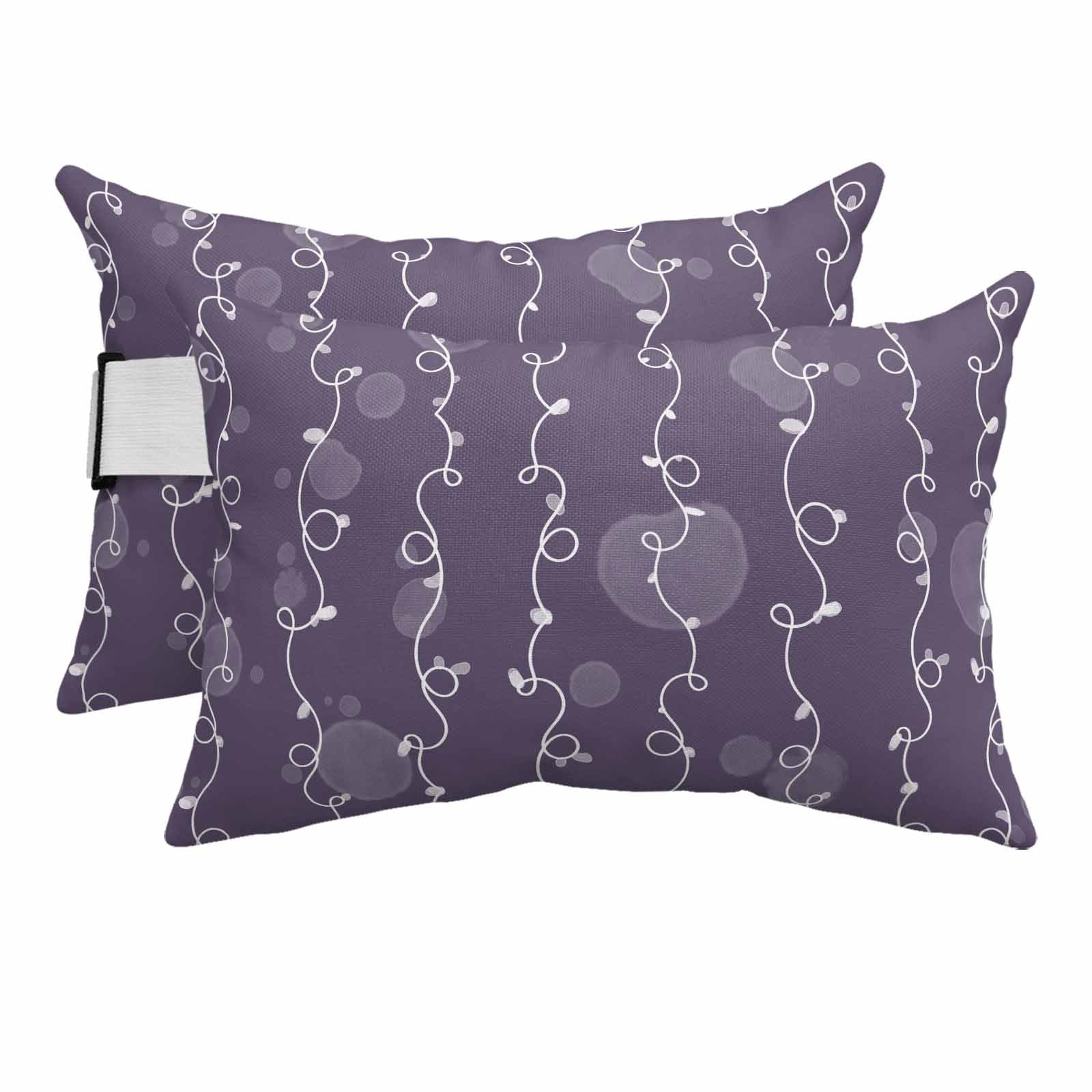 Outdoor Lumbar Pillow for Chaise Lounge Chair 2 Pack Purple Abstracts ...