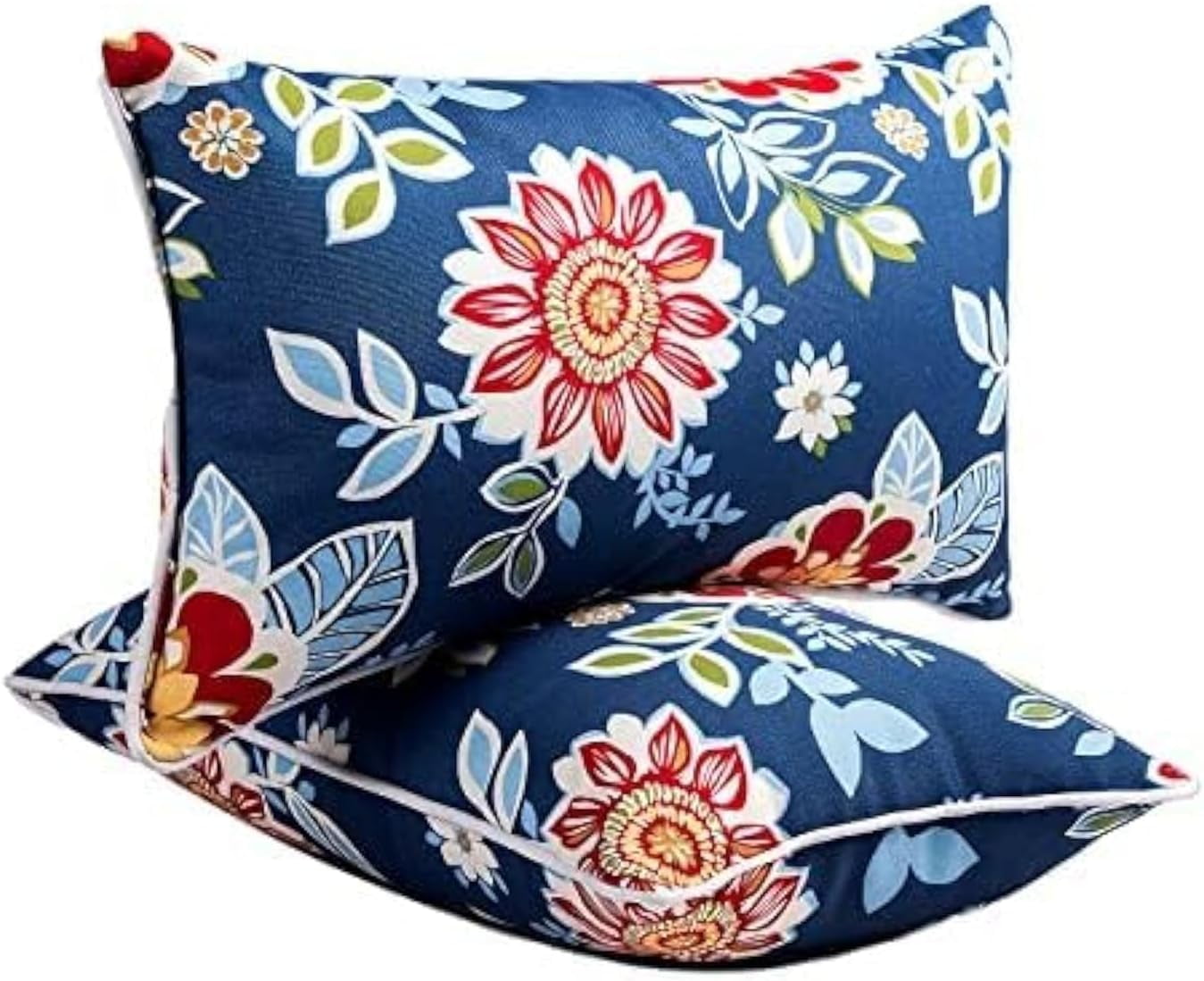 Outdoor Lumbar Pillows - Decorative Pillows with Insert Included Set of ...