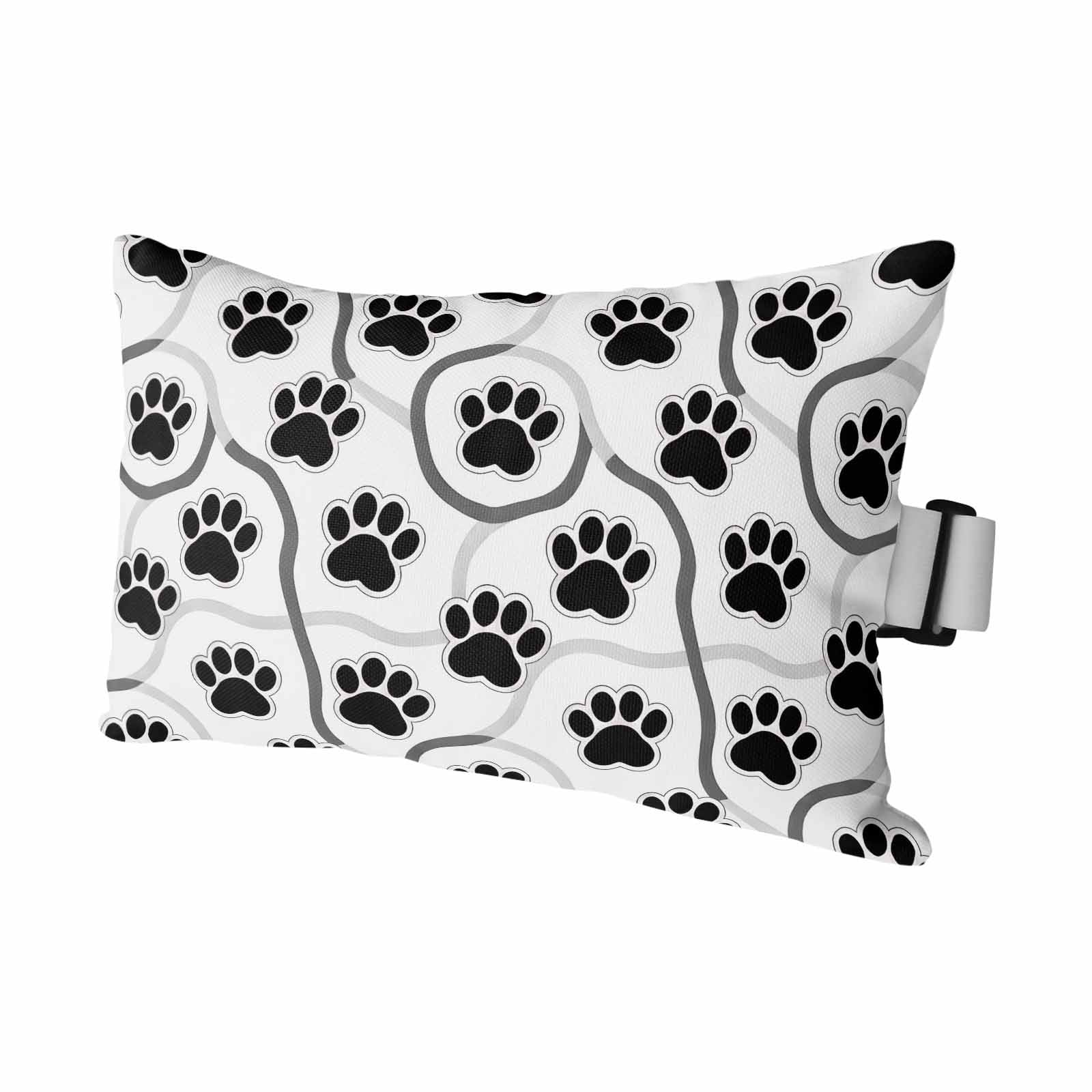 Outdoor Lumbar Pillows with Strap & Insert Black Paw Print Recliner ...
