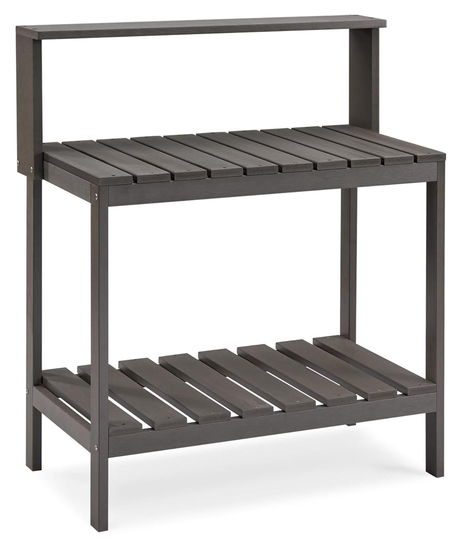 Outdoor Lumber Potting , Polystyrene Garden Table with Storage Shelves ...