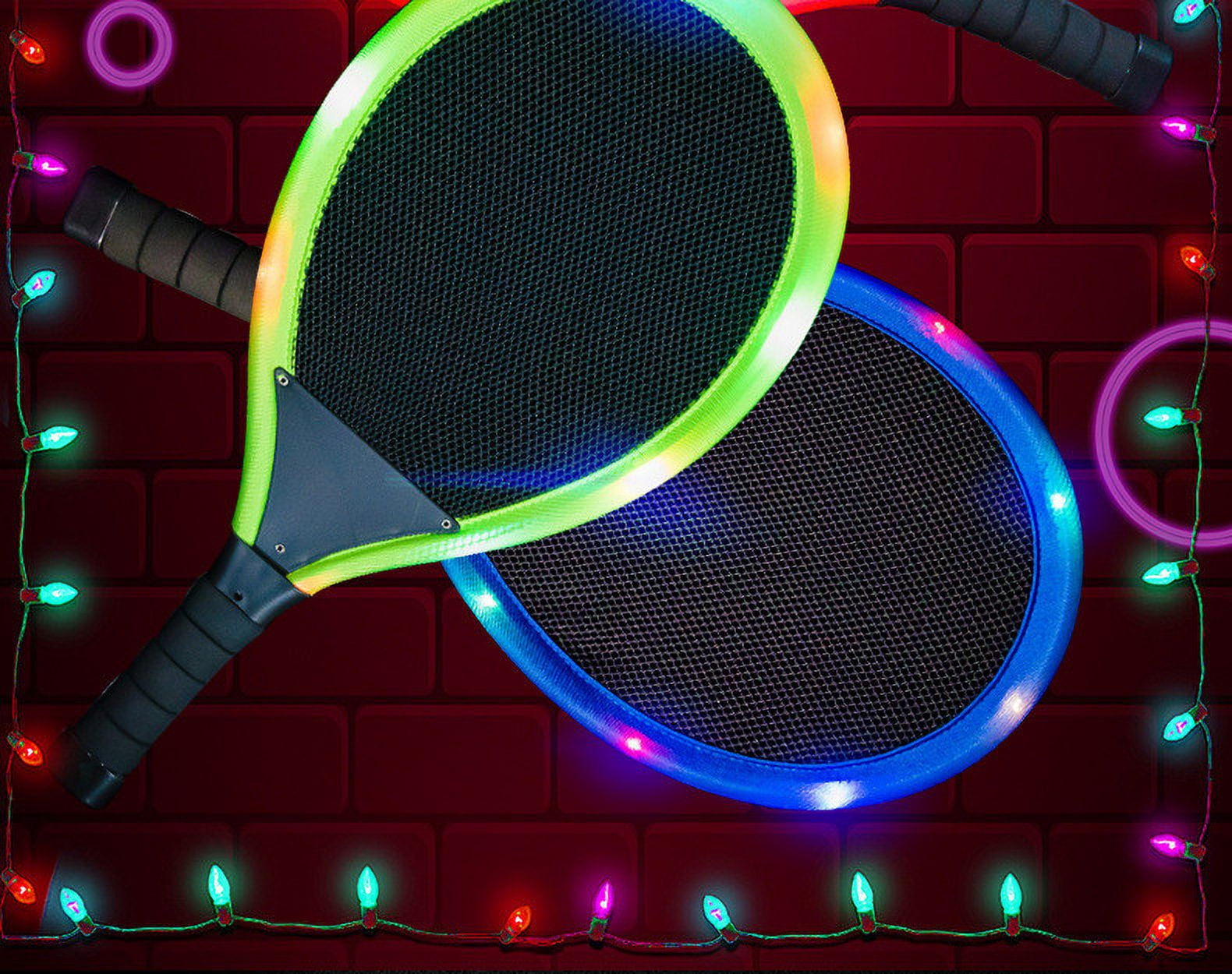Outdoor Luminous Badminton Racket,Badminton Set with 2 Player Grip ...