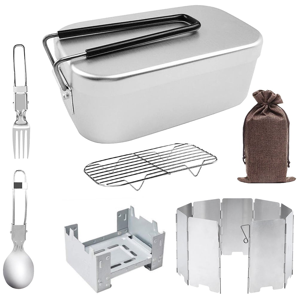 Outdoor Lunch Box Mini Cutting Board Combo Set with Mini Folding Stove ...