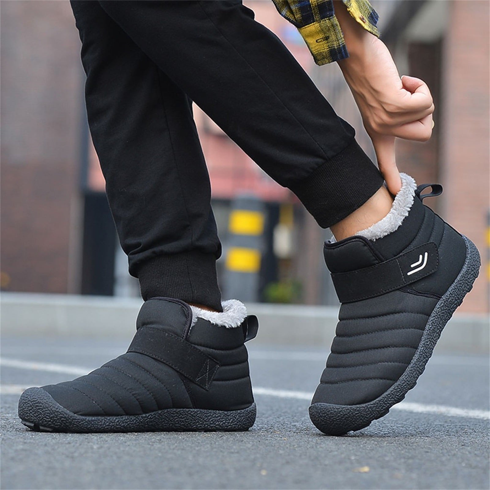 Outdoor Male Warm Velvet Hook&loop Snow Couples Mountaineering Boots ...