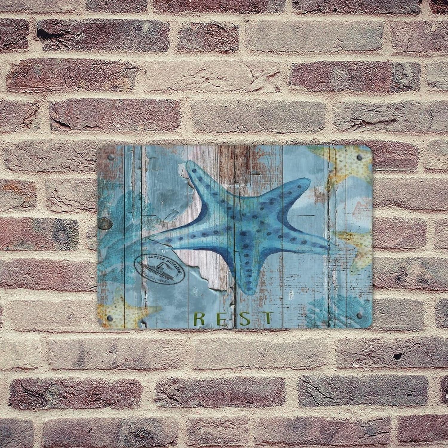 Outdoor Man Cave Decor Metal Sign Nautical Beach Ocean Theme Underwater ...