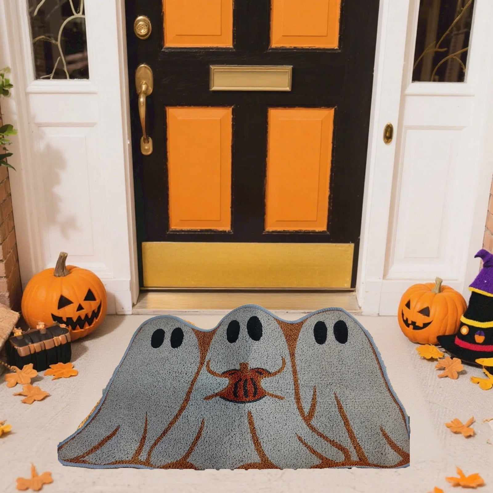 Outdoor Mats for Front Door with Halloween Ghost Design, Stylish Front ...