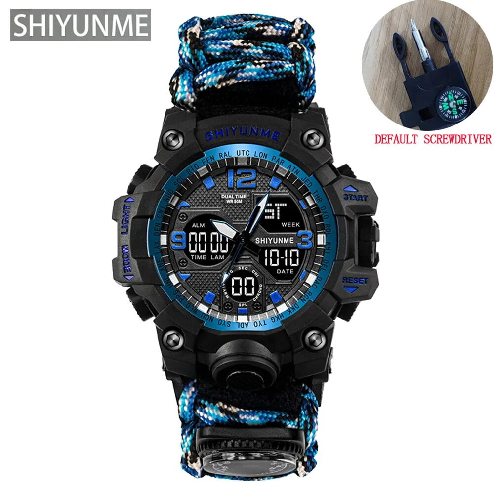 Outdoor Men Military Quartz Watch Waterproof Multifunctional Survival ...